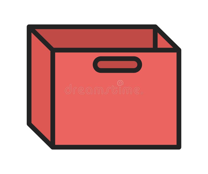 Red Cardboard Box with Handles Icon Stock Vector - Illustration of ...