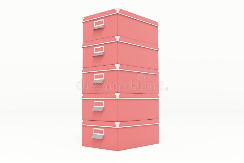 Red Cardboard Storage Box stock illustration. Illustration of shot ...