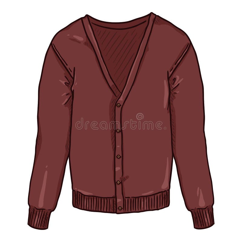 Red Cardigan on White Background Stock Vector - Illustration of clipart ...