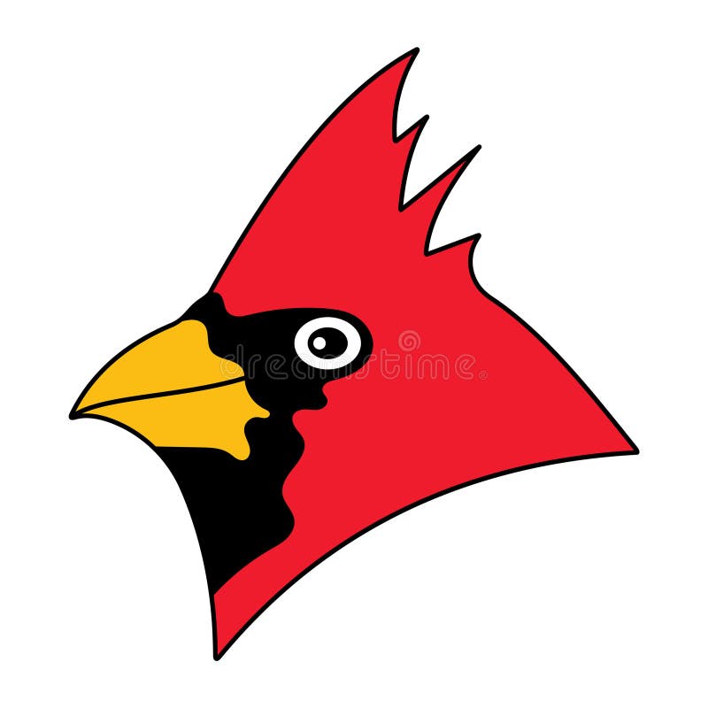 Red Cardinal Bird Head In Cartoon Stock Vector Bird Cardinal Cartoon