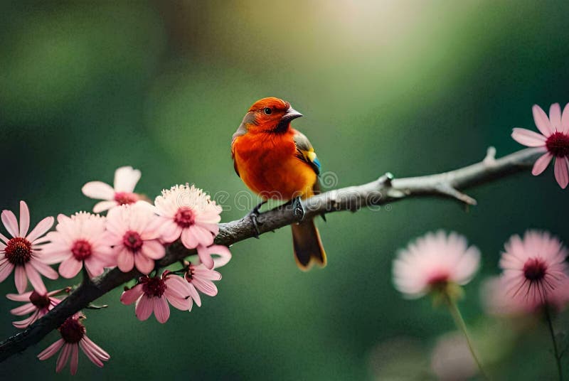 Red Cardinal on a Branch Cardinal on a Branch Robin on Branch Stock ...