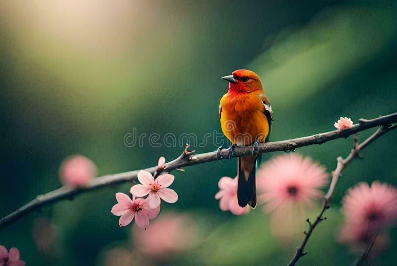 Red Cardinal on a Branch Robin on Branch Bird on a Branch Stock ...
