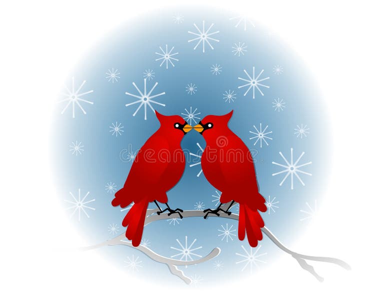 Red Cardinals Sitting in Tree Stock Vector - Illustration of clip ...