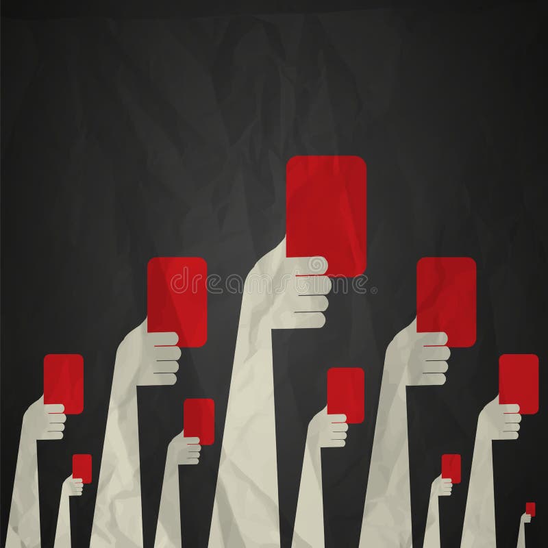 Red cards concept stock vector. Illustration of discipline - 48636493