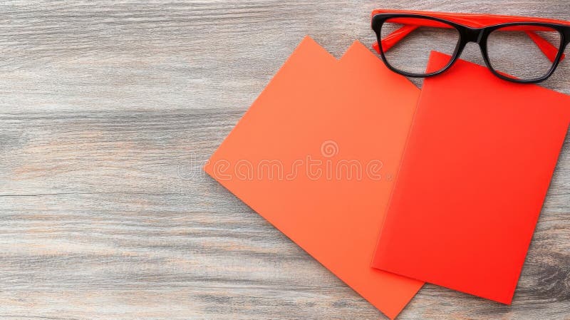 Red Cards on Wooden Desk with Glasses on Study Concept in Education ...
