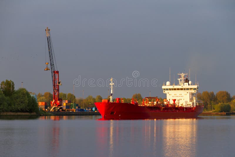 Red cargo stock photo. Image of freight, export, dawn - 32931994
