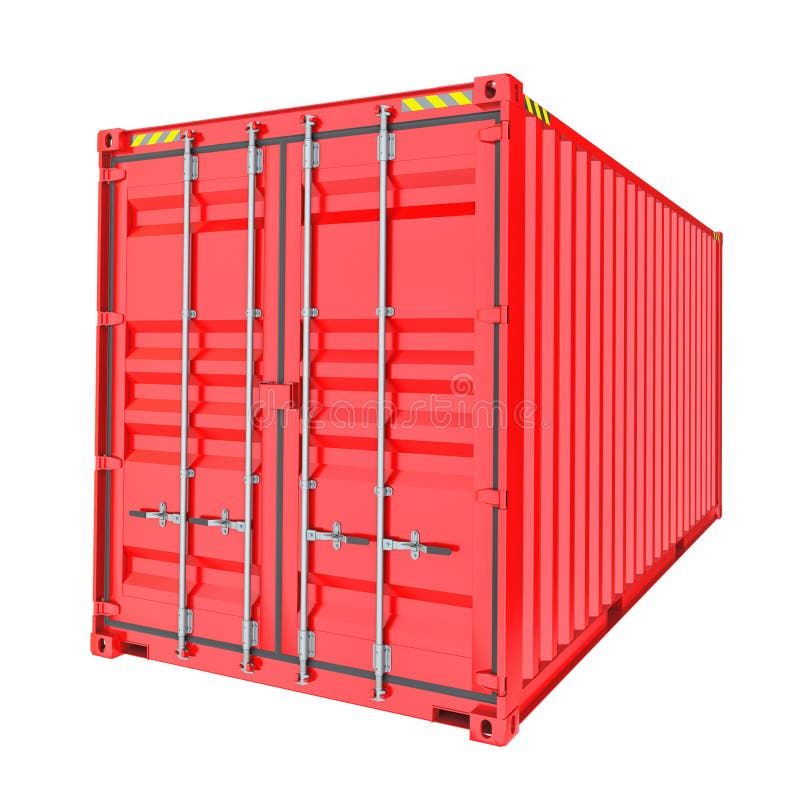 Red Cargo Container. Isoalted Stock Illustration - Illustration of ...
