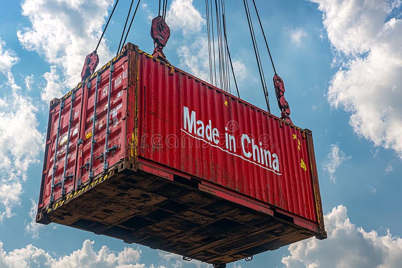 Cargo Container with Made in China Text, Symbolizing Global Trade and ...
