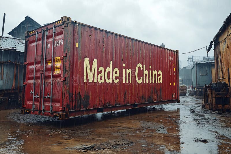 Cargo Container with Made in China Text, Symbolizing Global Trade and ...