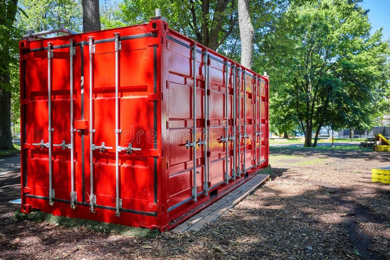 Red cargo container stock photo. Image of compartment - 134980178