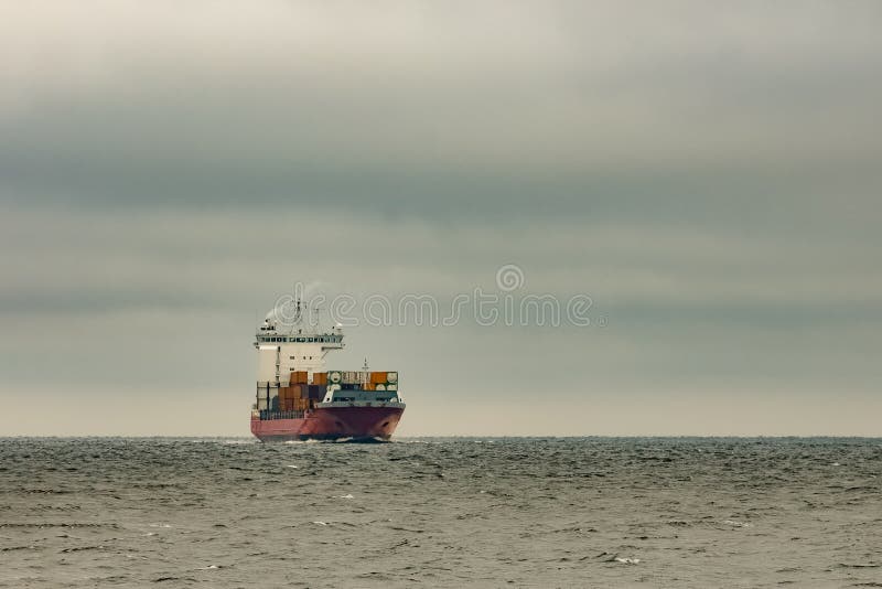 Red cargo container ship stock image. Image of freight - 88475469