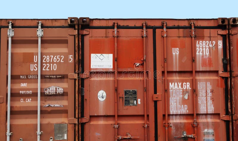 Red Cargo Containers in a Row Editorial Image - Image of commercial ...