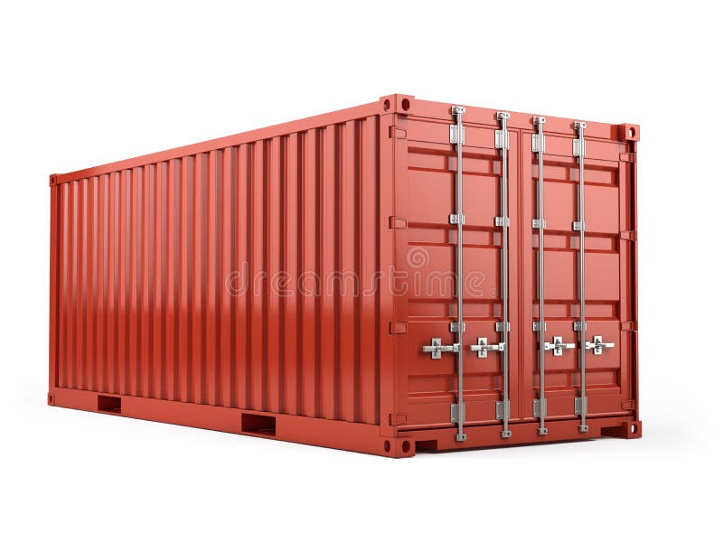 Cargo Freight Shipping Container Isolated on White Background Stock ...