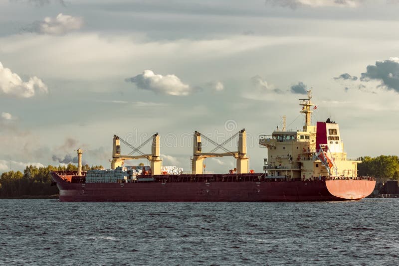 Red cargo ship stock photo. Image of business, freight - 88166438