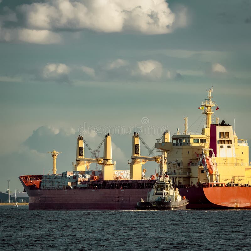 Red cargo ship stock photo. Image of square, baltic, offshore - 88471206