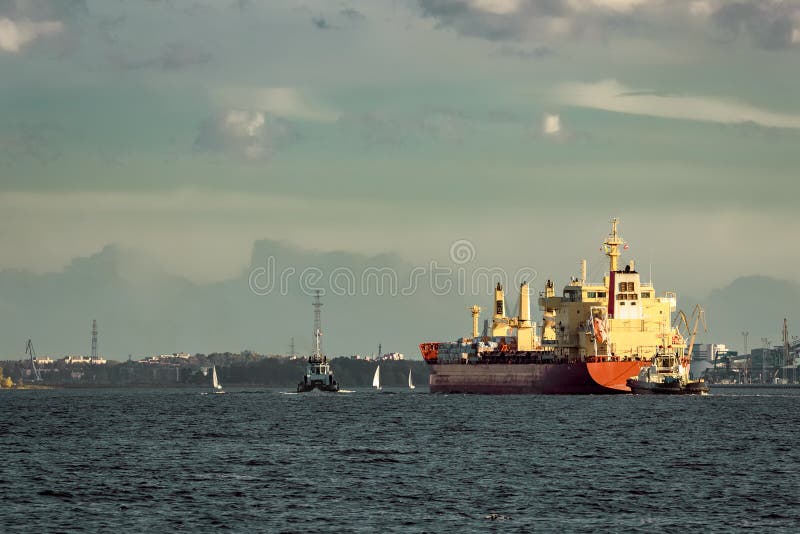 Red cargo ship stock photo. Image of europe, bulk, back - 88471212