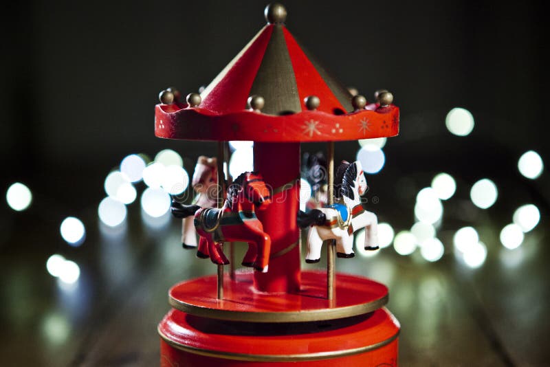 Red carousel toy stock image. Image of horse, lights - 85543197