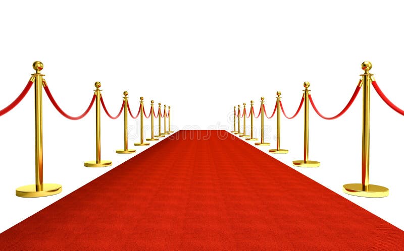 Red carpet with barrier stock illustration. Illustration of carpet ...