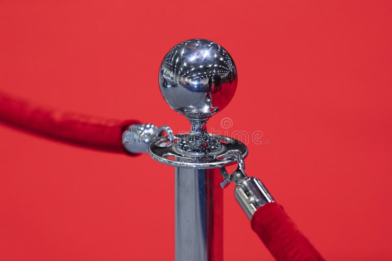 Red Carpet Barrier Rope. VIP Private Entrance Stock Image - Image of ...