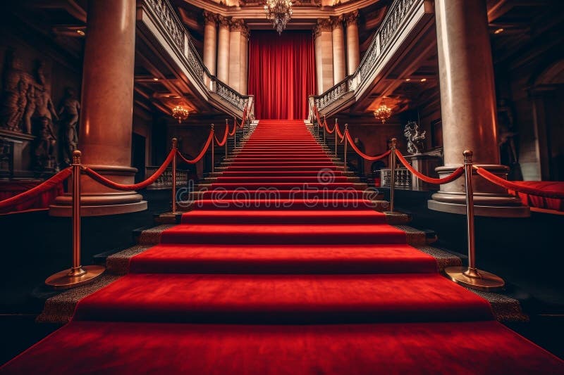 Red Carpet in Beautiful Hall ,Generative Ai Stock Illustration ...