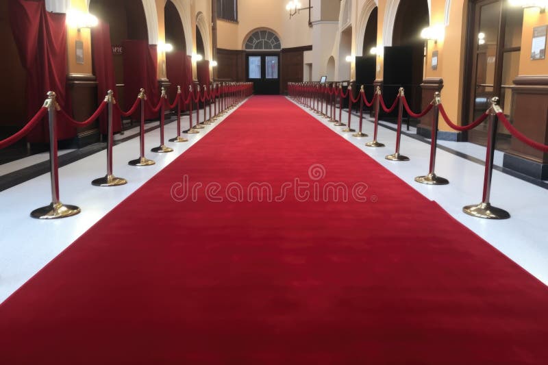 Red Carpet Being Rolled Out for High-profile Gala Event Stock ...