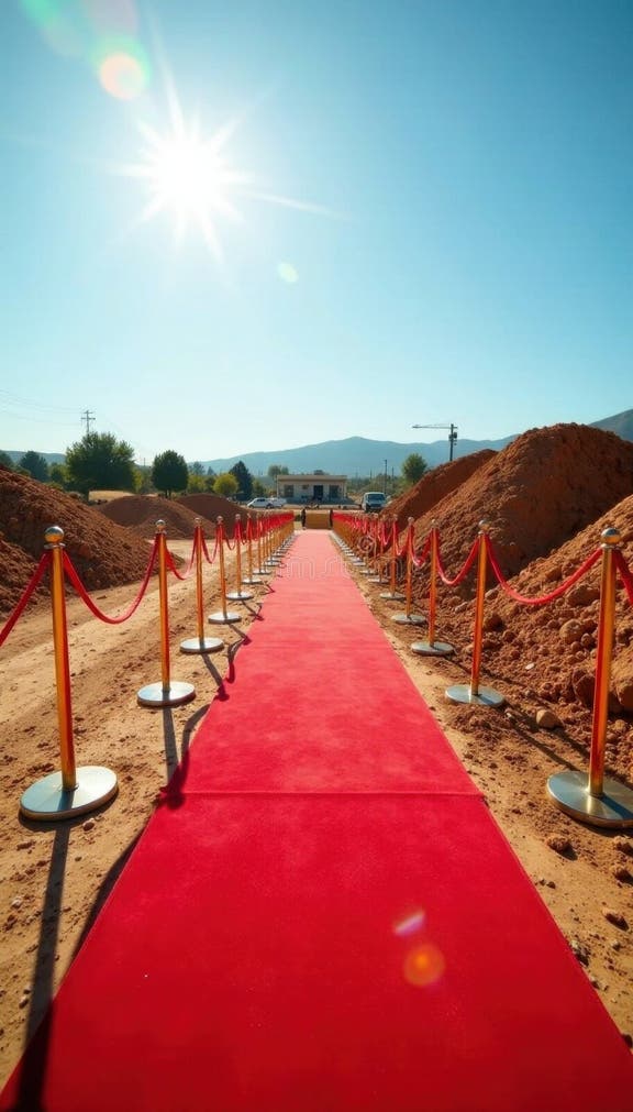 Red Carpet at Construction Site Groundbreaking Ceremony, Development ...