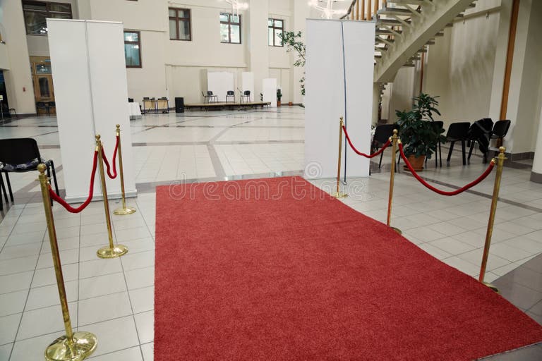 Red carpet and empty hall stock photo. Image of award - 20698500