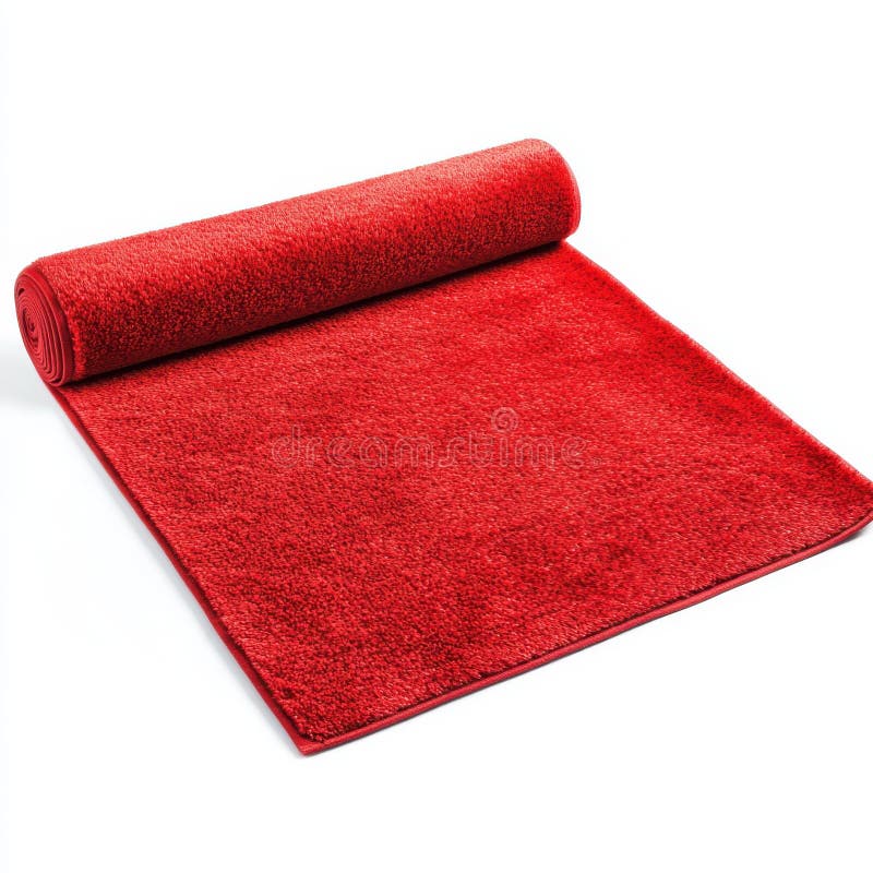 Red Carpet Floor Mat Isolated on White Background Stock Illustration ...