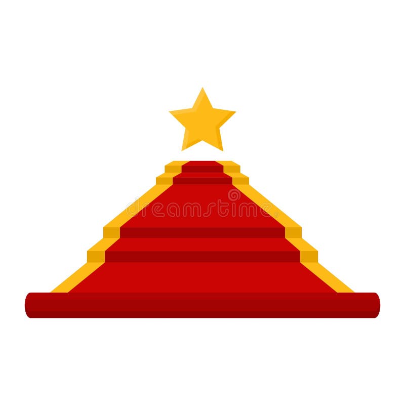 Red Carpet with Golden Stars Vector on White Background Stock Vector ...