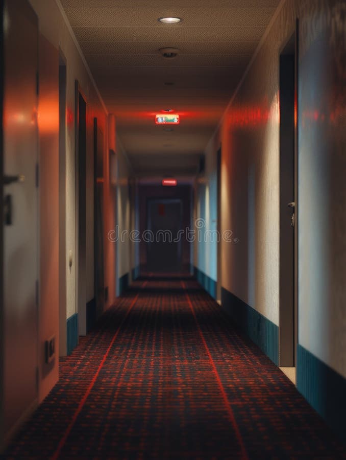Red Carpet Hallway stock photo. Image of emergency, warning - 374525352