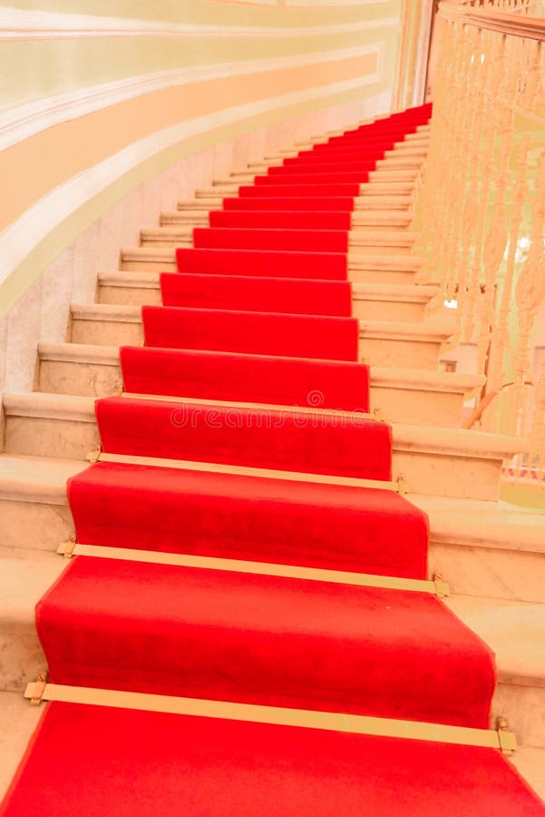 Red carpet interior stairs stock photo. Image of indoor - 97338396