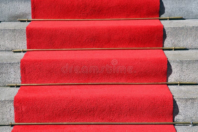 Red Carpet Lies on Concrete Steps Stock Image - Image of staircase ...