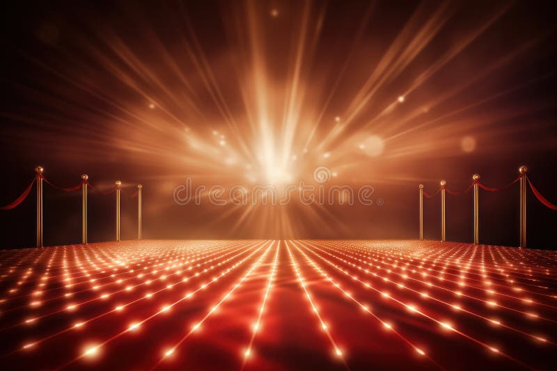 Red Carpet with Lights in the Spotlight Stock Illustration ...