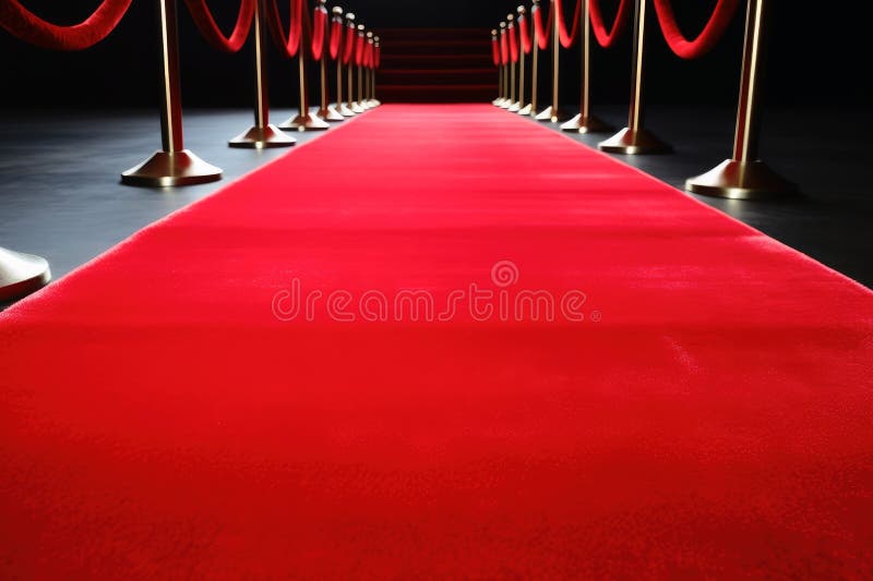 Red Carpet Low Angle View Created with Generative AI Technology Stock ...
