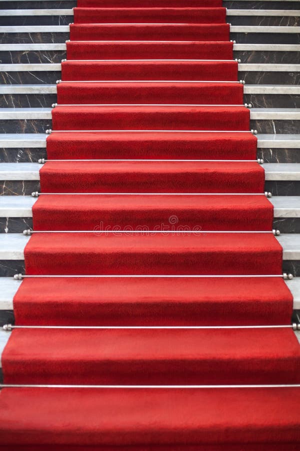 Red Carpet on the Marble Staircase Stock Image - Image of decoration ...