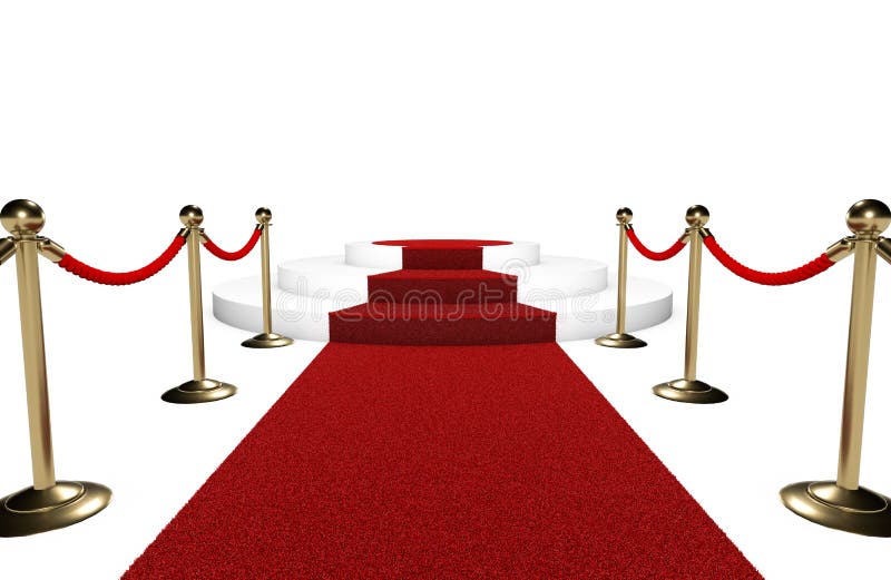 Red Carpet with Podium on a White Background Stock Illustration ...