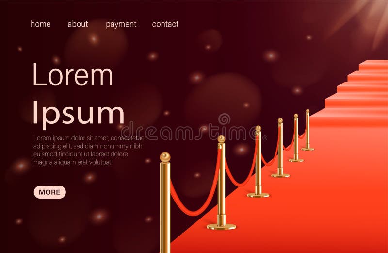 Red Carpet Realistic 3d Landing Page Stock Illustration - Illustration ...