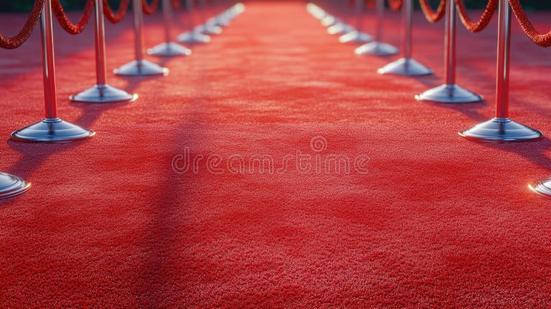 Red Carpet with Red and Silver Poles Stock Image - Image of entrance ...