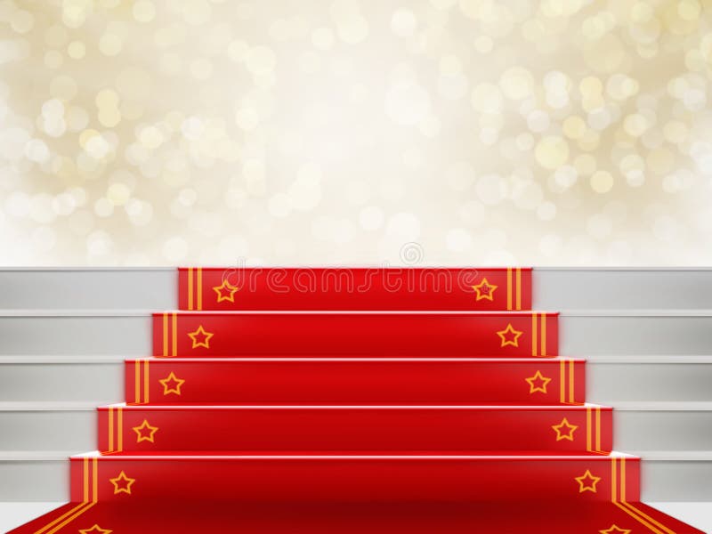 Red Carpet Staircase with Space for Text,3D VIP Stock Illustration ...