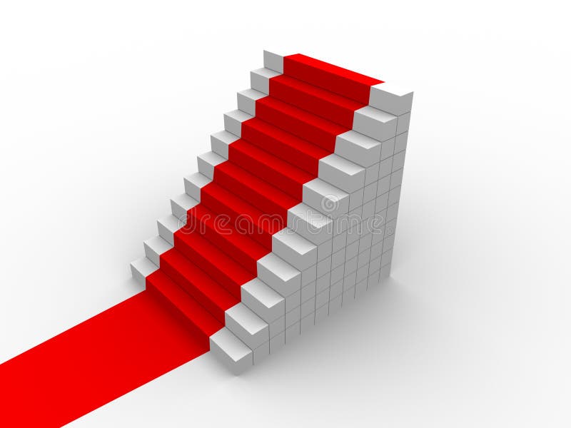 Red Carpet on Stairs with Railing Vector, Illustration Stock Vector ...