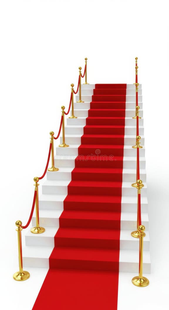 Red Carpet on Steps, Leading To an Elevated Platform Stock Illustration ...