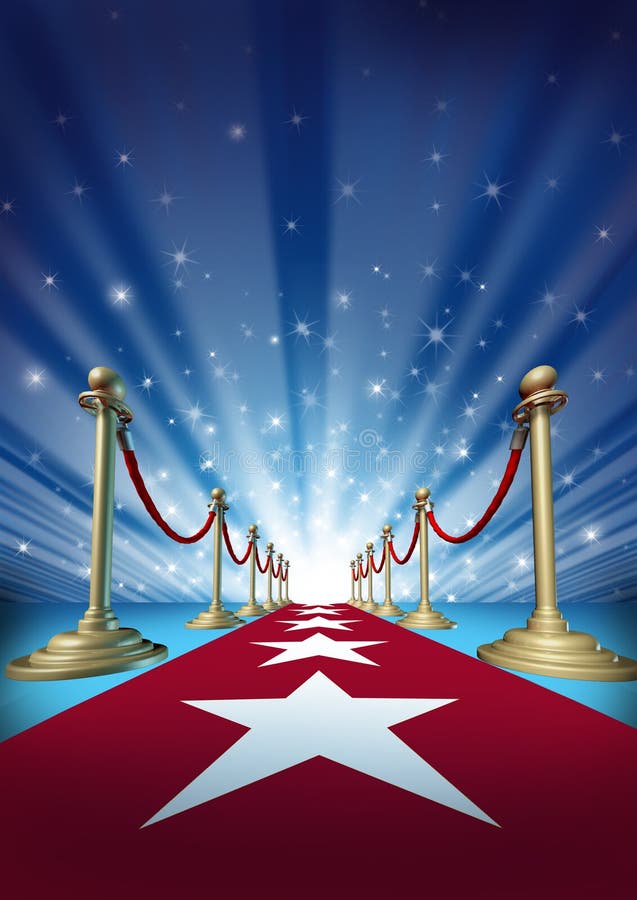 Red Carpet with Golden Star Stock Vector - Illustration of elegant ...