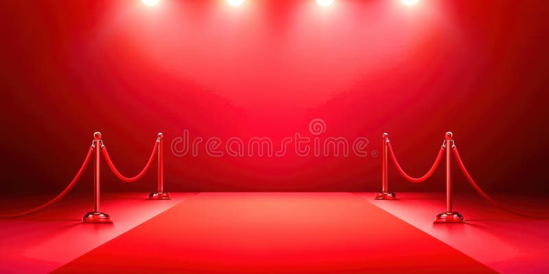 Red Carpet with Two Red Ropes on Either Side Stock Illustration ...