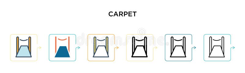 Red Carpet Vector Icon in 6 Different Modern Styles. Black, Two Colored ...