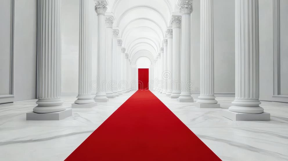 Red Carpet and White Columns a Path To Opportunity and Success with ...