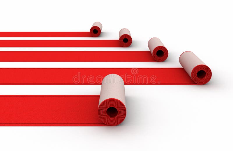 Red Carpets (clipping Path Included) Stock Illustration - Illustration ...