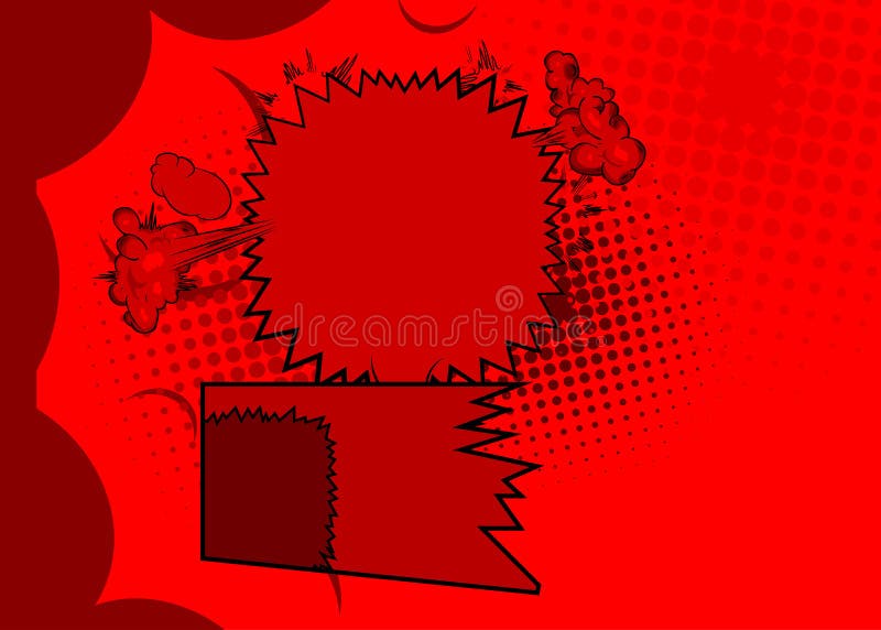 Red Cartoon Background, Comic Book Abstract Backdrop. Retro Vector ...