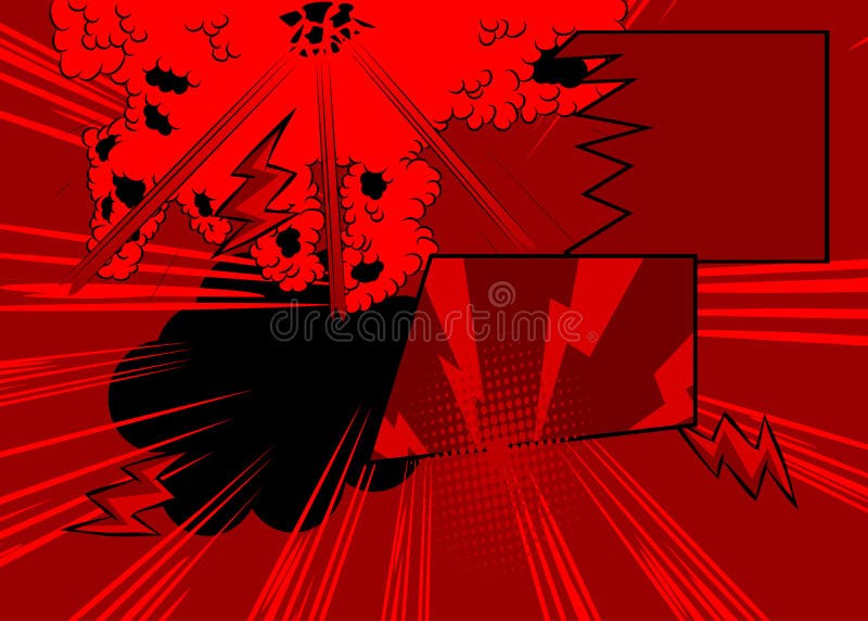 Red Cartoon Background, Comic Book Abstract Backdrop. Retro Vector ...