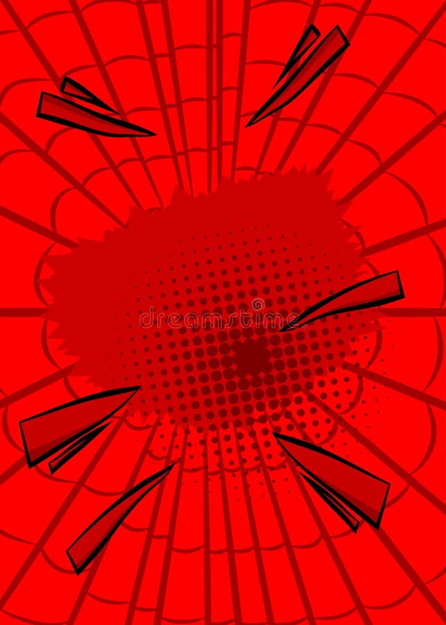 Red Cartoon Background, Comic Book Abstract Backdrop. Retro Vector ...