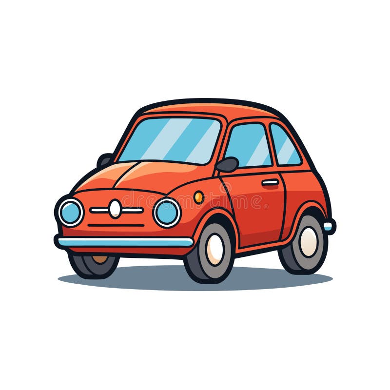 Red Cartoon Car Illustration Isolated on White Background Stock ...